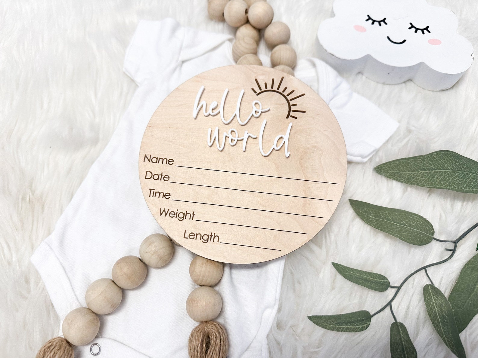 Gender Reveal Sign, Hello World Birth Announcement Plaque, Gender ...