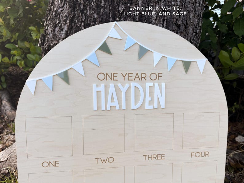 First Year Photo Board, One Year of First Birthday Sign, First Birthday ...