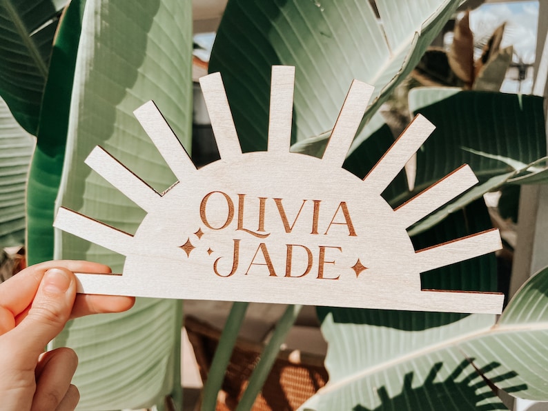 Boho Baby Name Sign, Retro Wooden Name Sign, Boho Name Sign, Baby Girl ...