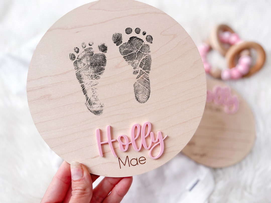 Hospital Footprint Sign, Baby Footprint Name Sign for Hospital, Birth ...