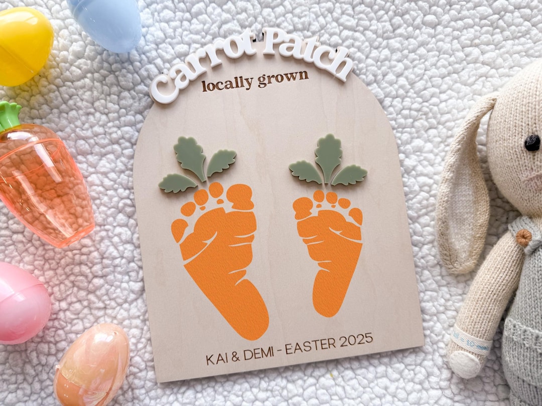 Easter Footprint Board, Easter Gift for Kids Footprint Sign, My First ...