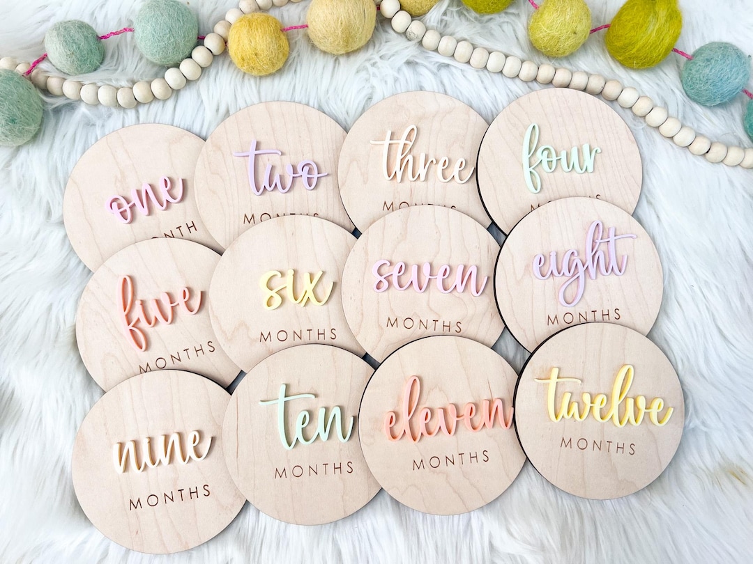 Baby Monthly Milestone Discs, Monthly Baby Tracker for Baby Girl ...