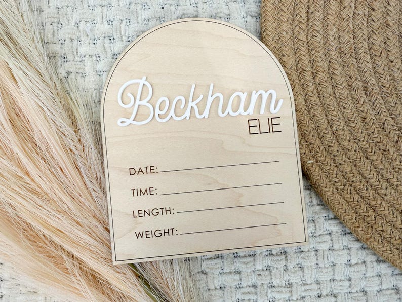 Birth Announcement Sign for Hospital, Arch Baby Name Announcement Sign ...