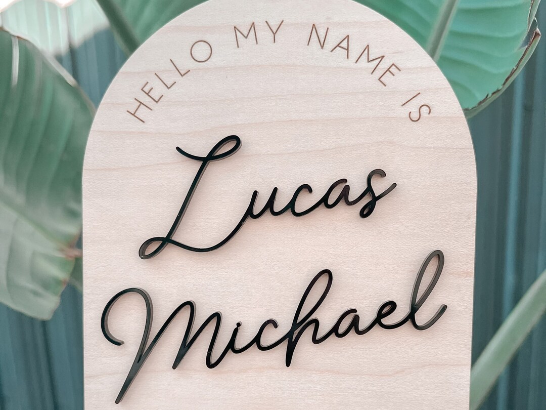 Baby Name Sign for Hospital, Personalized Newborn Name Wood Sign, Birth ...