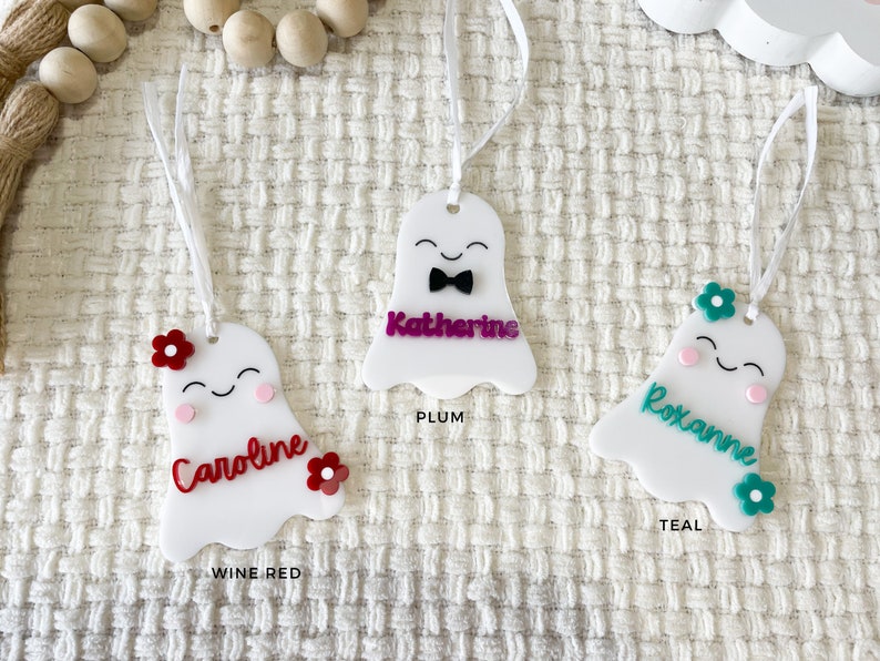 Halloween Name Tags, Ghost Candy Basket Tag, Custom Name for Kids Trick ...