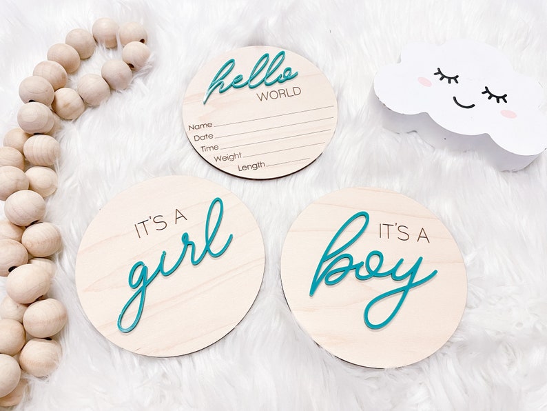 Gender Reveal Hospital Announcement Sign Hello World Plaque - Etsy