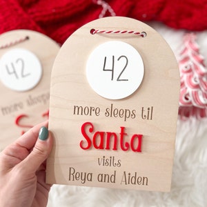 Christmas Countdown, Sleeps Until Santa Visits Personalized Christmas ...