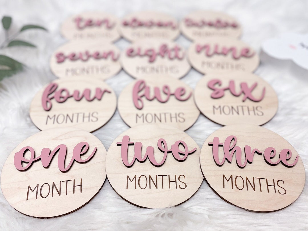 Baby Milestone Marker, Baby Month Milestone Cards, 12 Monthly Milestone ...
