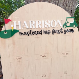 Golf Birthday Photo Board, Hole in One First Birthday, Mastered His ...