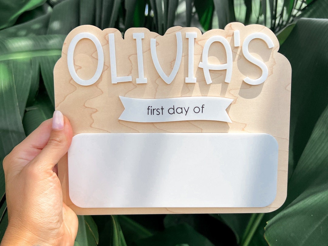 Personalized My First Day of Sign, Reusable Back to School Board, Last ...