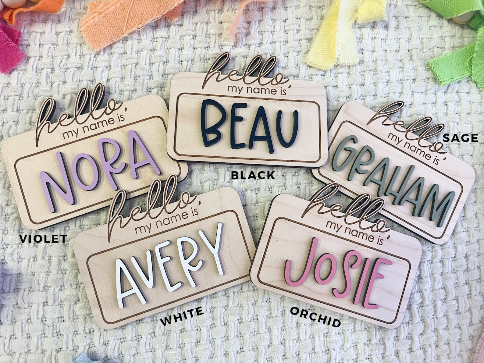 Hello My Name is Baby Name Announcement Sign, Birth Announcement Sign ...
