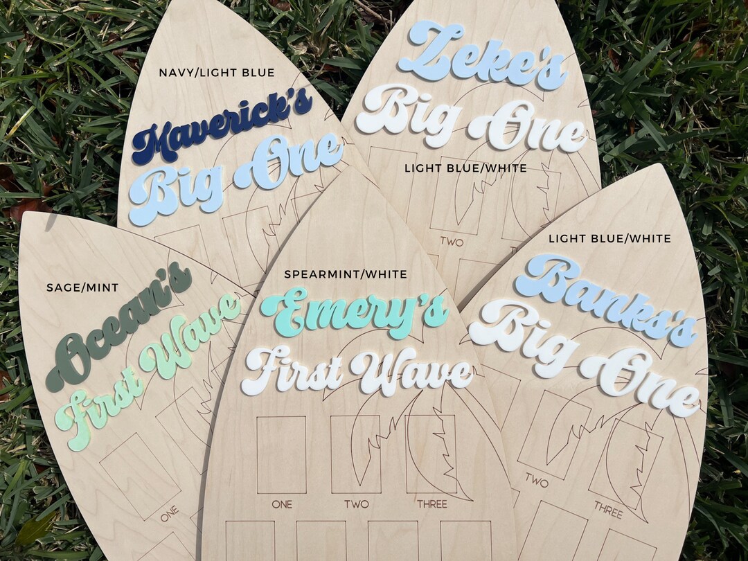 First Wave Photo Board, the Big One Surf First Birthday, One Year of ...