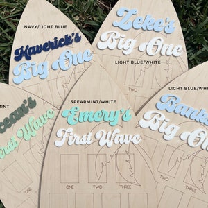 One Year of Photo Surf Board, Baby's First Year Sign, the Big One Party ...