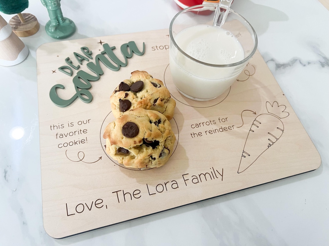 Santa Cookie Plate, Santa's Milk and Cookie Tray, Dear Santa Treat ...