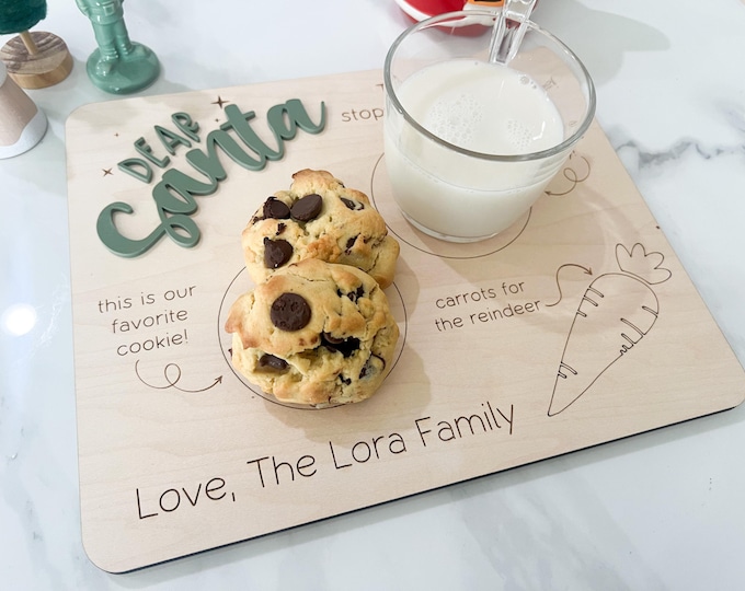 Embroidered Milk and Cookie Mat for Santa Christmas Eve, Handmade - Etsy