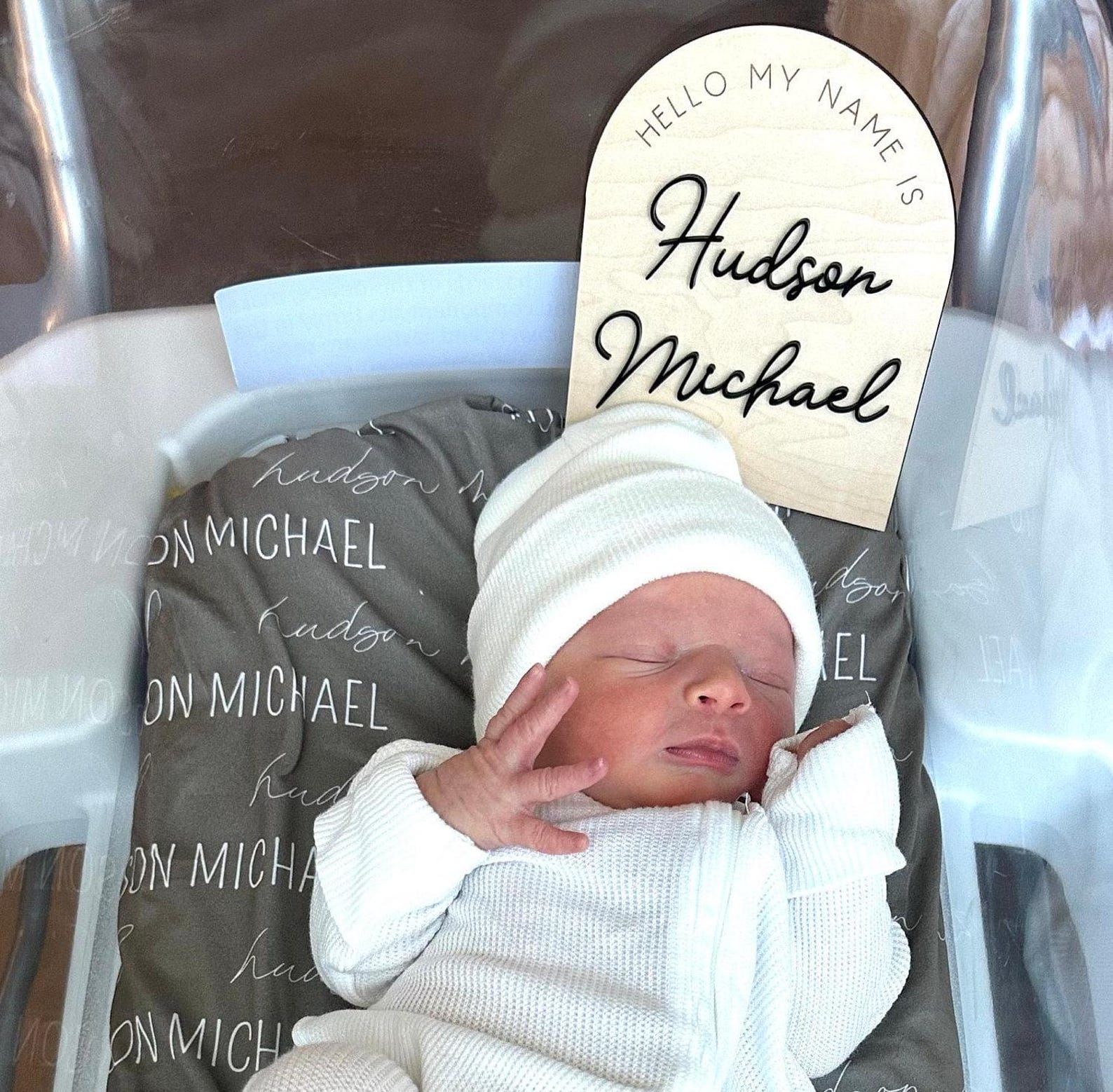 Baby Birth Announcement Sign, Hello My Name is Baby Hospital Sign, Name ...