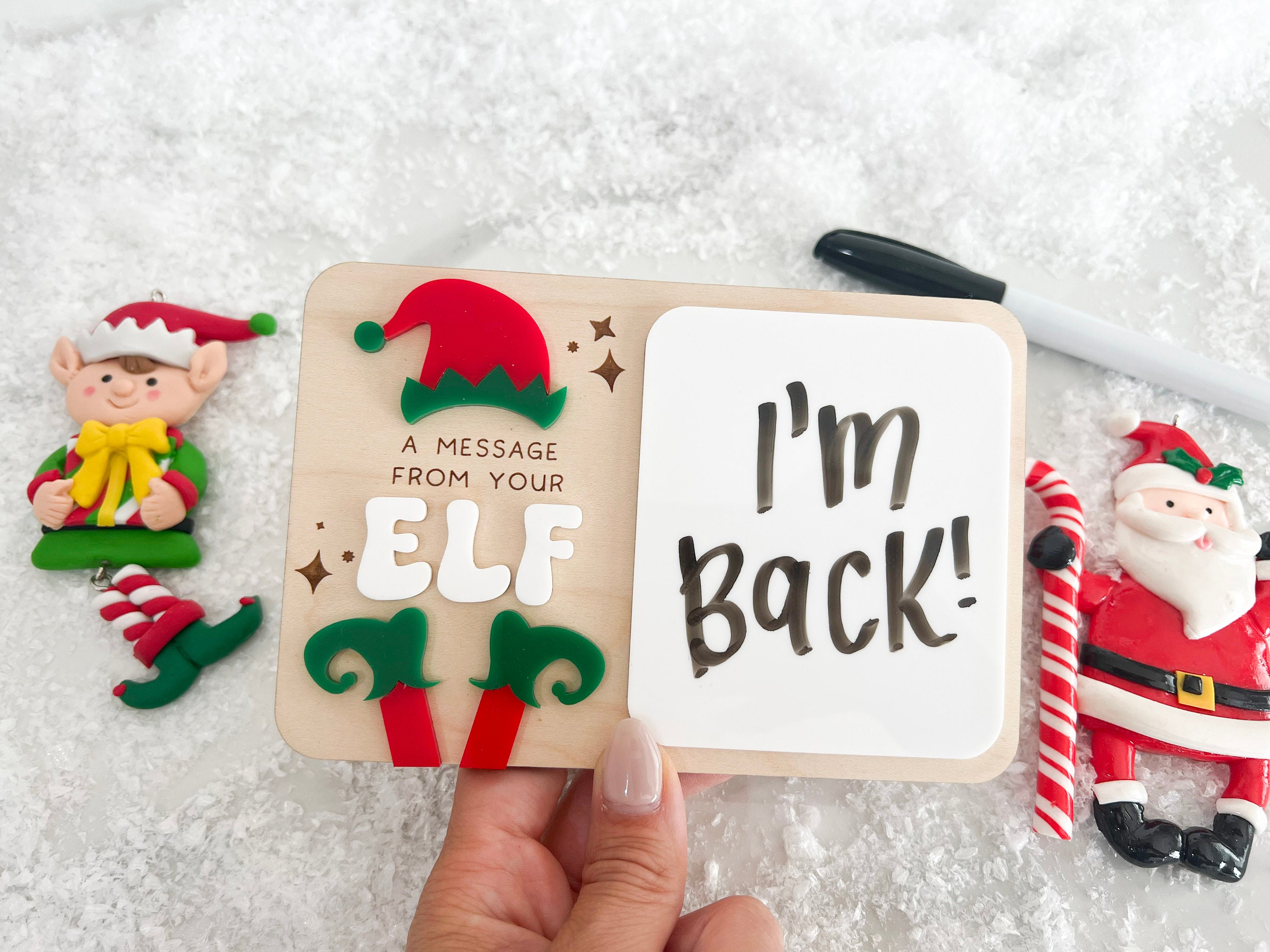 Message From Your Elf Sign, Mini Elf Message Board, Elf Accessory, Dry ...