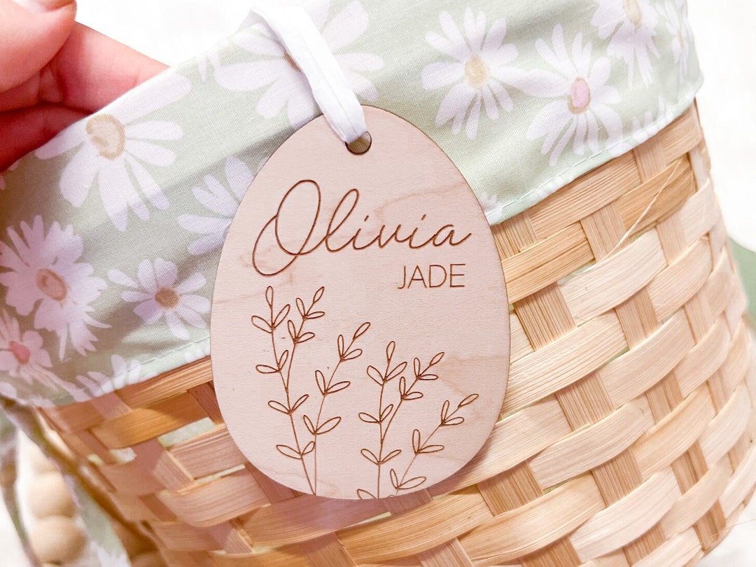 Personalized Easter Name Tag, Easter Egg Basket Tag, Easter Name Tags ...