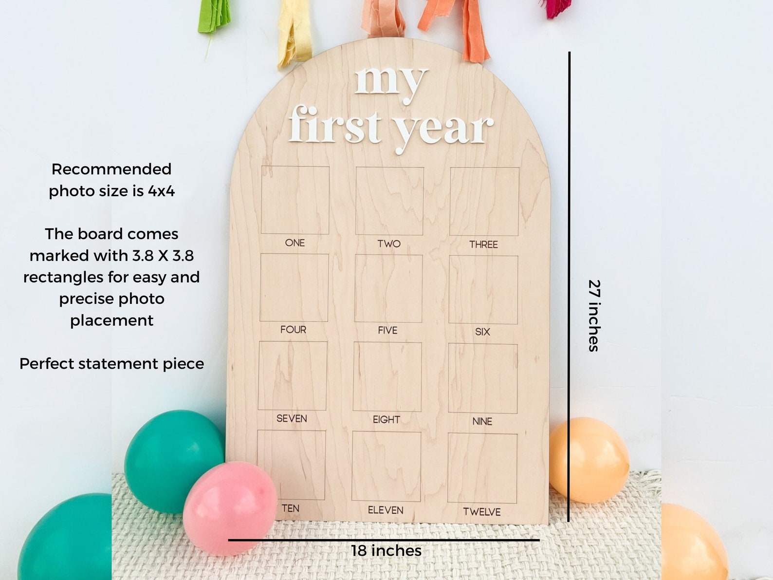 My First Year Photo Board, One Year of Photo Frame, My First Year Sign ...