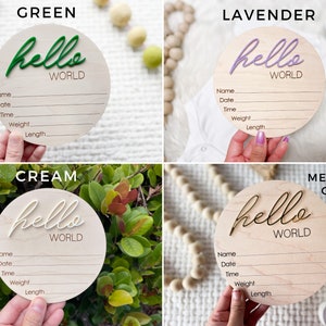 Hello World Baby Announcement Sign, Hello World Plaque, Gender Neutral ...
