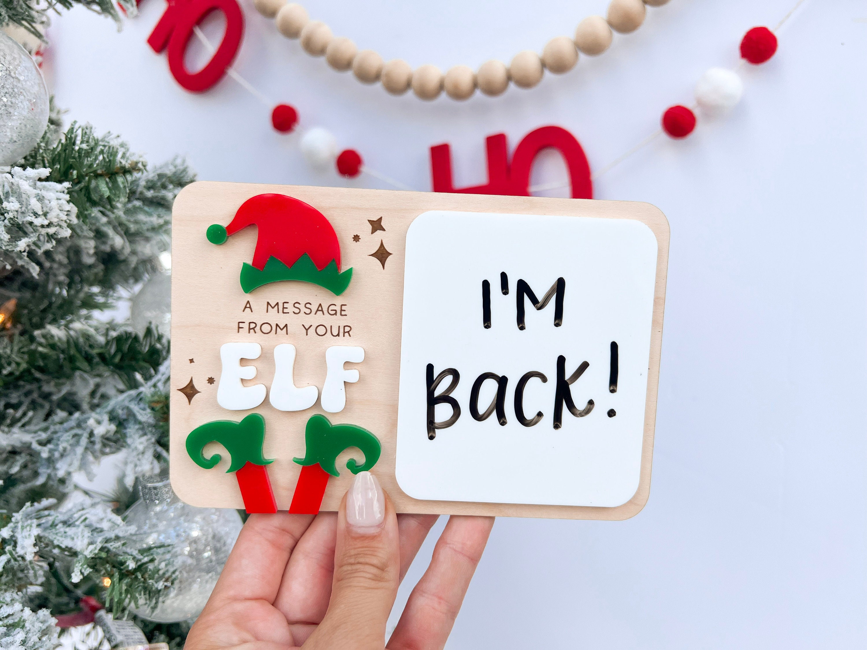 Message From Your Elf Sign, Mini Elf Message Board, Elf Accessory, Dry ...