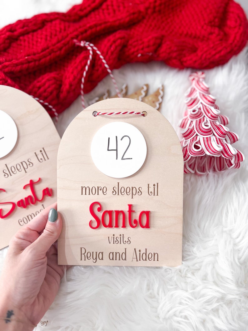Christmas Countdown, Sleeps Until Santa Visits Personalized Christmas ...