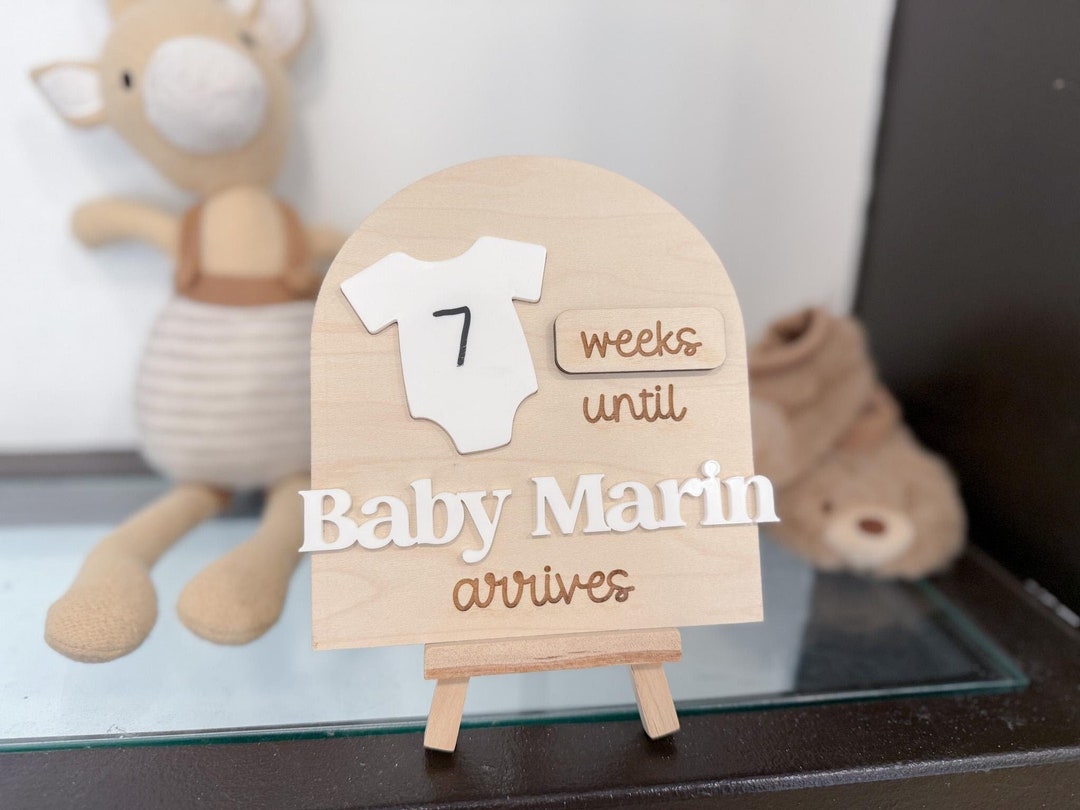 Baby Arrival Countdown Sign, Weeks Until Baby Arrives, Days Until Baby ...