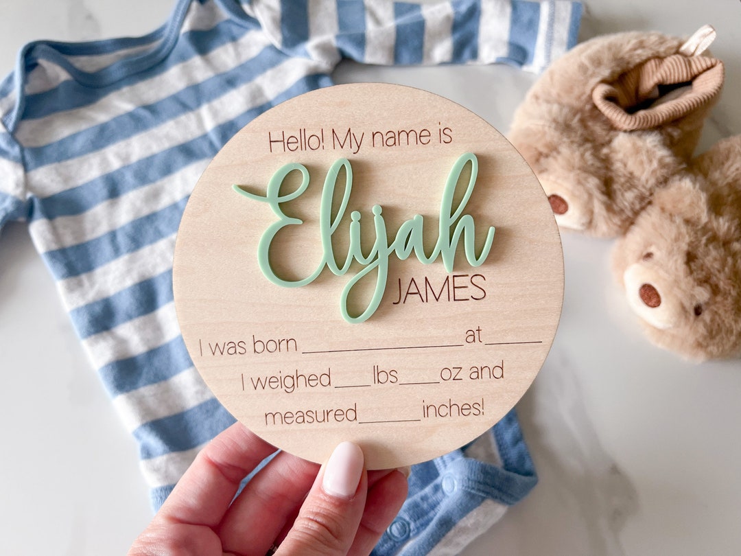 Baby Announcement Sign, Birth Announcement Sign for Hospital, Baby Name ...