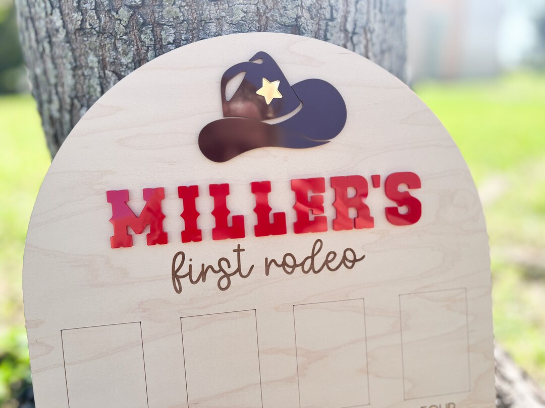 My First Rodeo Birthday Photo Board, Cowboy Theme First Birthday, One ...