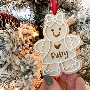 Personalized Gingerbread Ornament, Gingerbread Tag, Wood Christmas ...