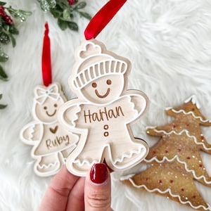 Personalized Gingerbread Ornament, Gingerbread Tag, Wood Christmas ...