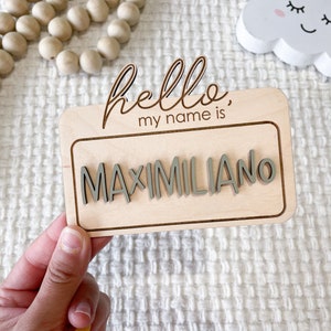 Birth Announcement Sign, Hello My Name is Baby Name Sign for Hospital ...