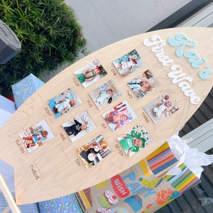 One Year of Photo Surf Board, Baby's First Year Sign, the Big One Party ...
