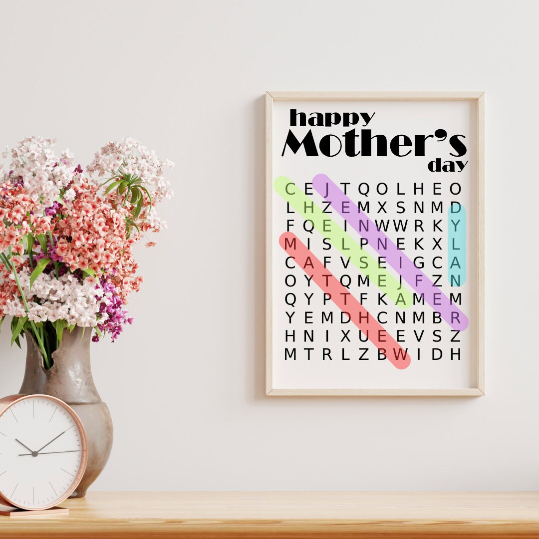 Custom Mother’s Day Word Search - Etsy