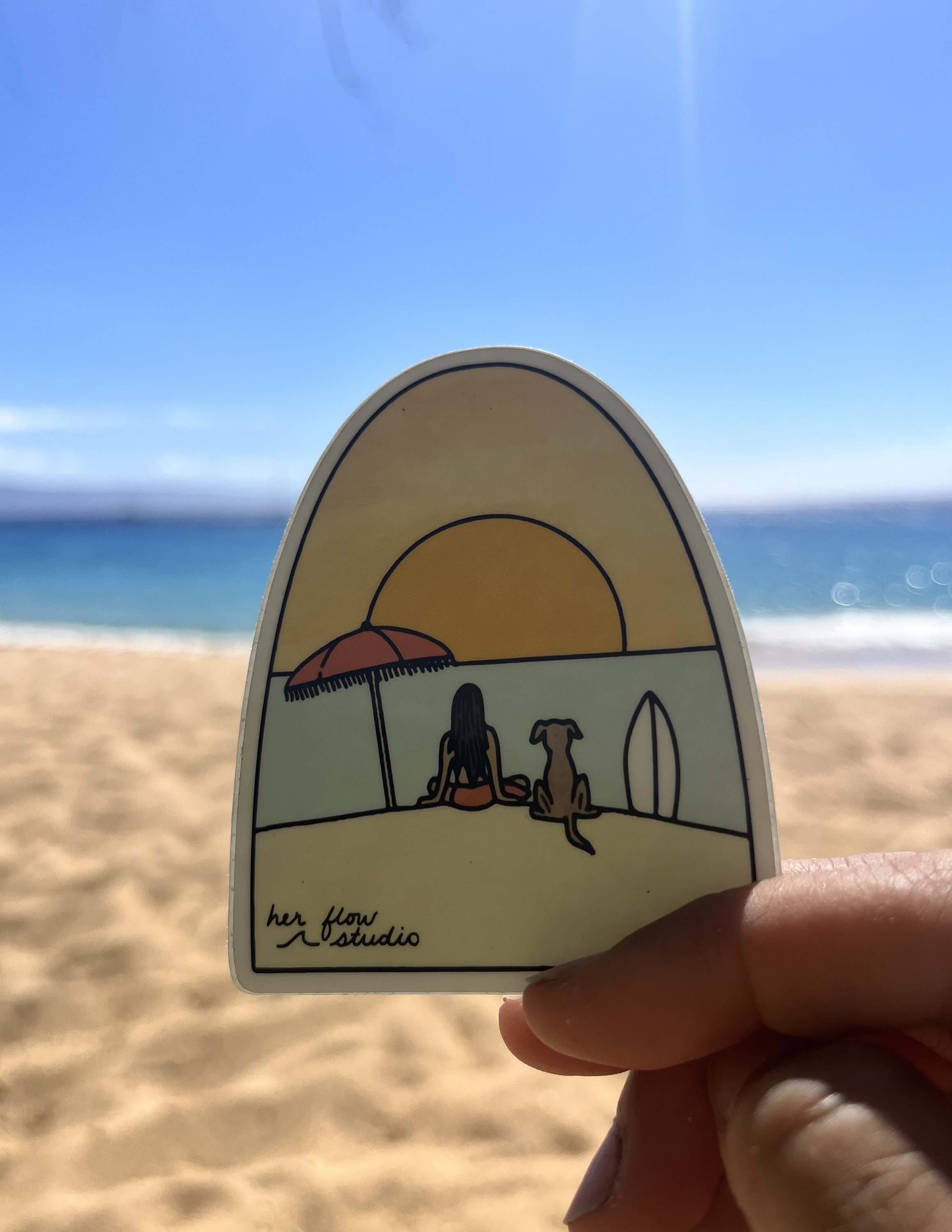 SURFER GIRL STICKER Sunset Sticker Surfboard Sticker Dog - Etsy