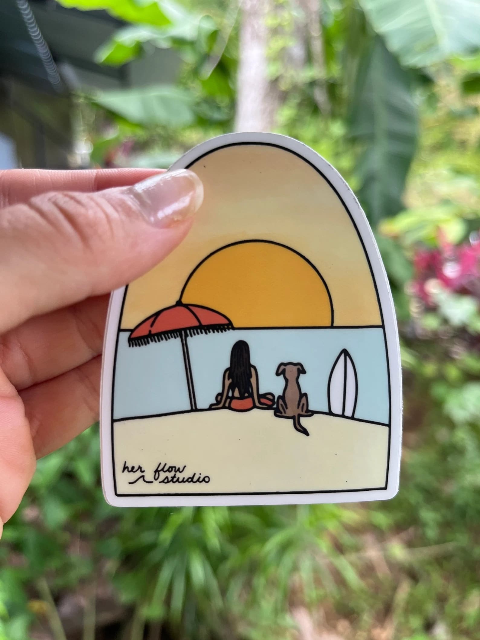 SURFER GIRL STICKER Sunset Sticker Surfboard Sticker Dog - Etsy