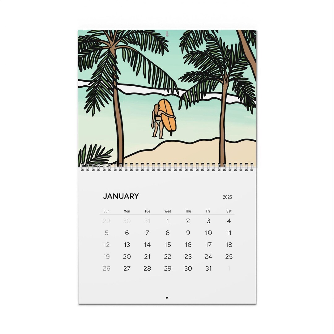 SURF CALENDAR 2025 | Surfer Gifts | Gift for Surfer | Surfer Girl ...