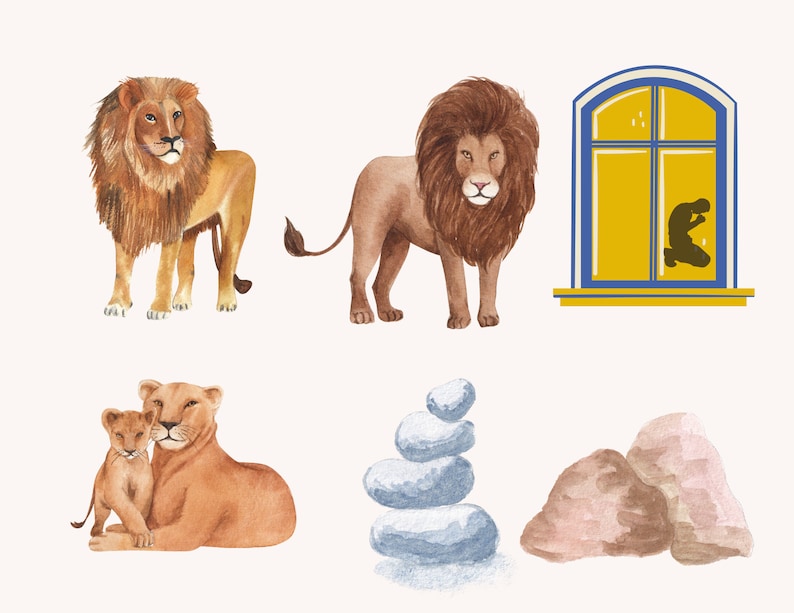 Daniel and the Lion's Den Flannel Board, Bible Stories, Preschool Bible ...