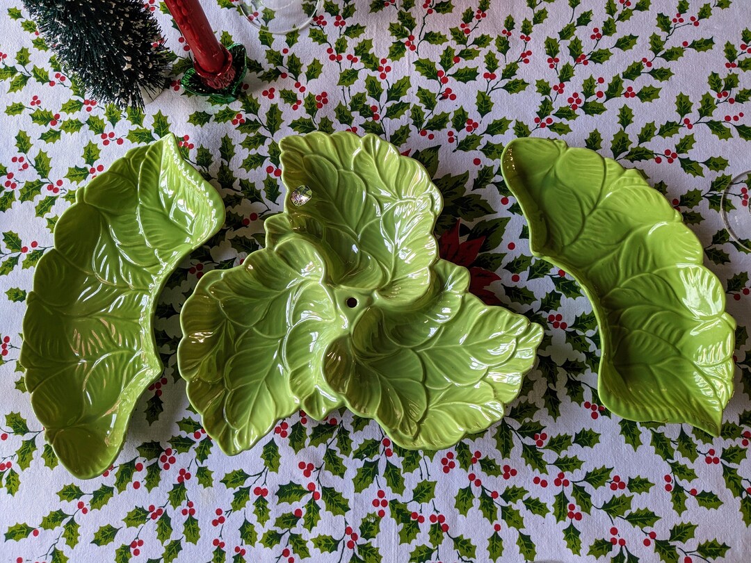 Sylvan Pottery Leaf Shaped Mismatched Appetizer Trays - 1950’s ...