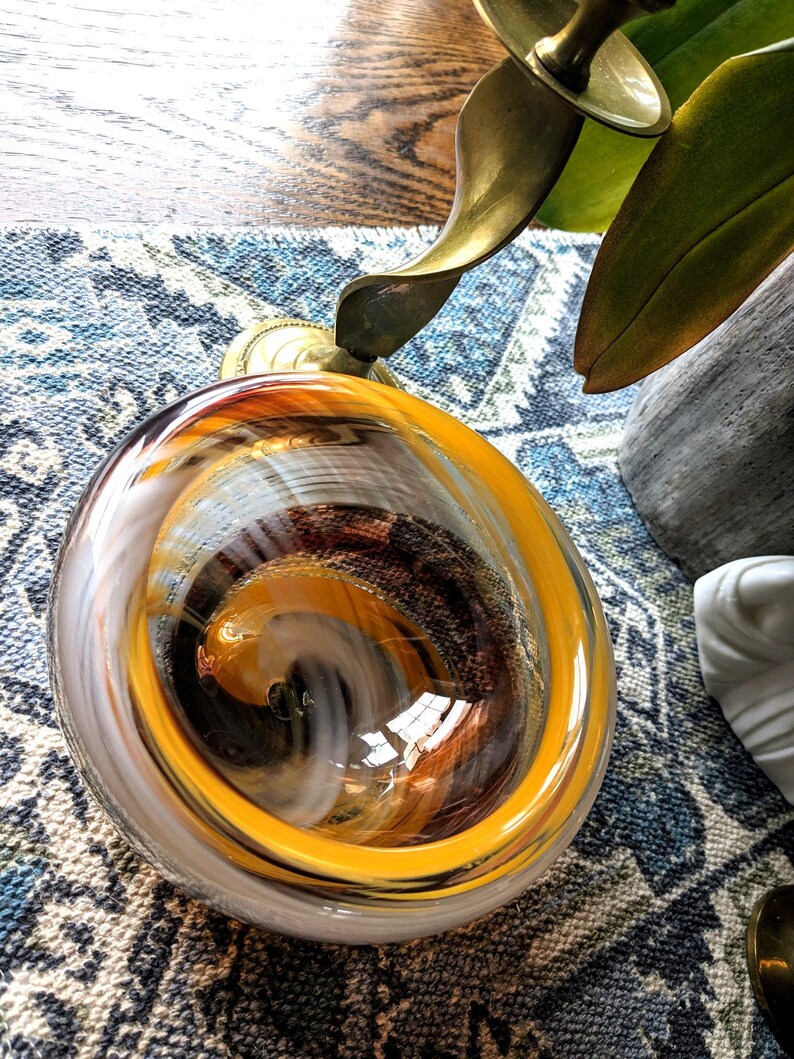 Hand Blown Art Glass Bowl - Vintage 1970’s - Etsy