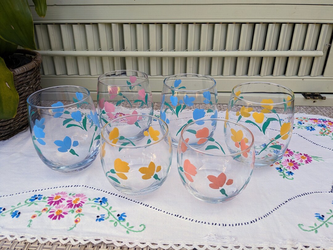 Libbey Set of 6 Flourette Double Old Fashion Glasses - Etsy