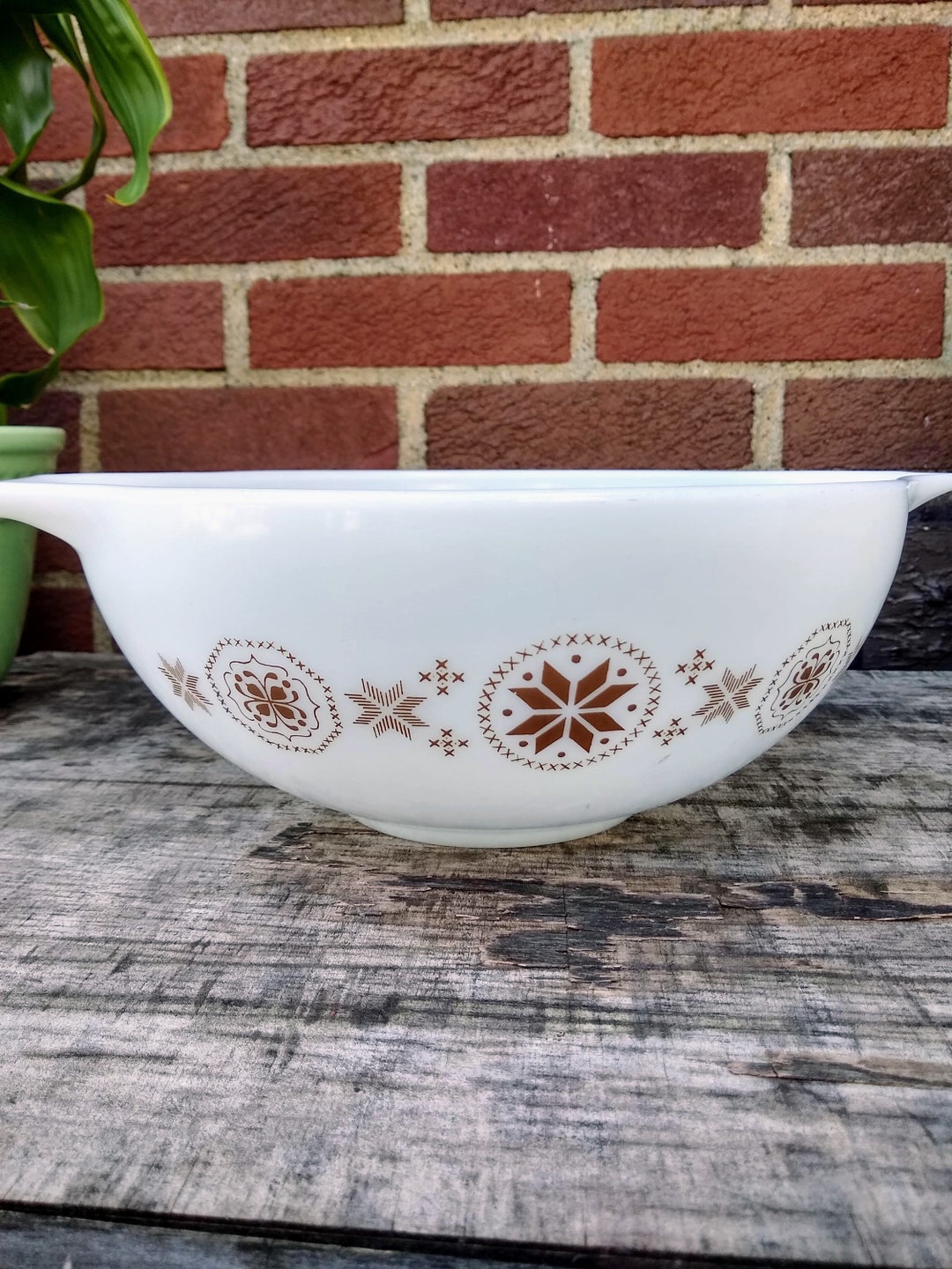 Large 4 Quart PYREX PROMO Town and County Cinderella Bowl, Brown Hex ...