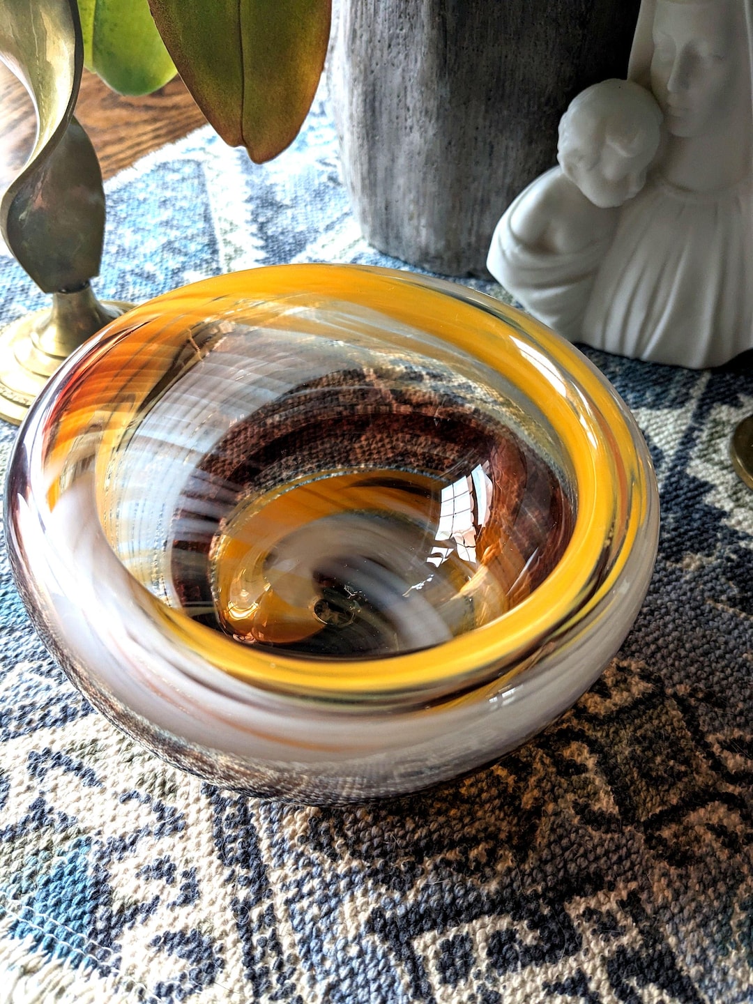 Hand Blown Art Glass Bowl - Vintage 1970’s - Etsy