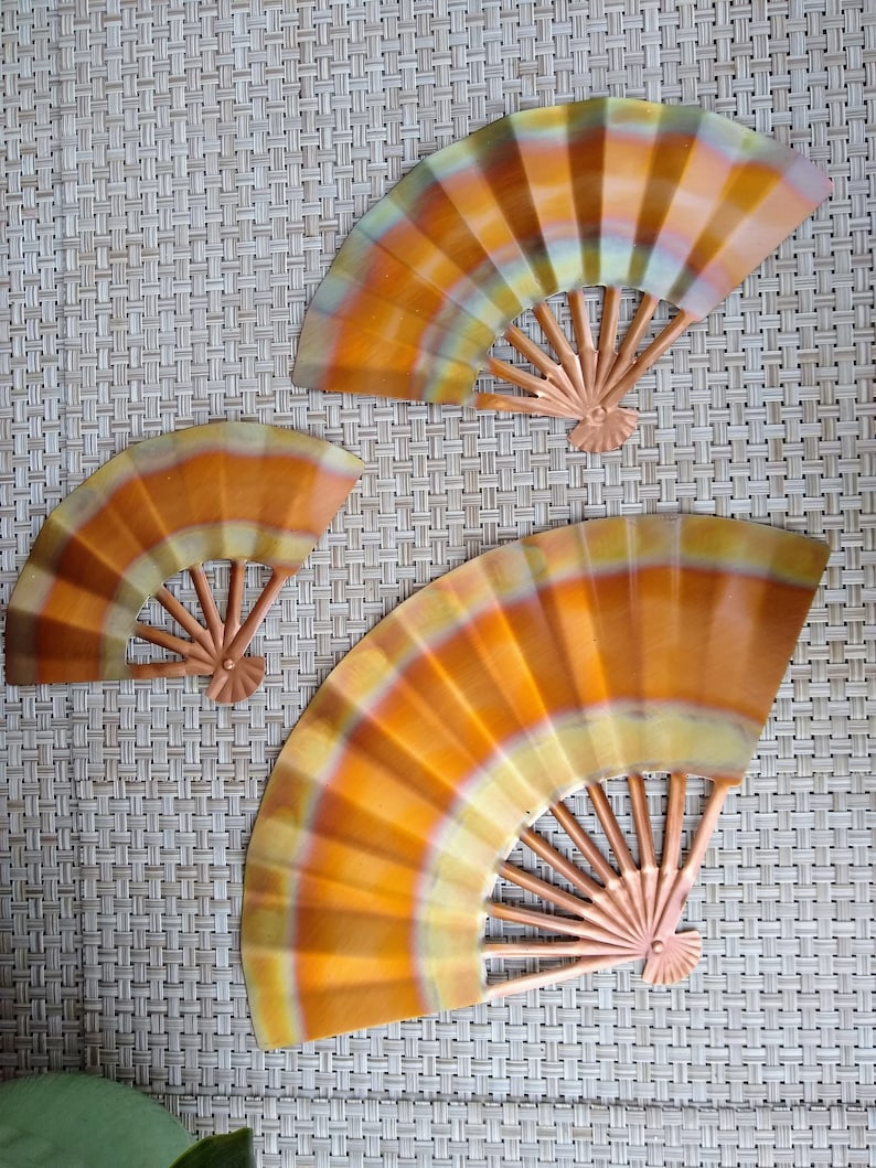New in Box Homco Solid Copper Fans Wall Decor - 1970’s - Etsy