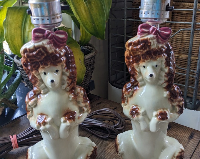 Rare Pair of Retro Poodle Lamps - 1950's - Etsy