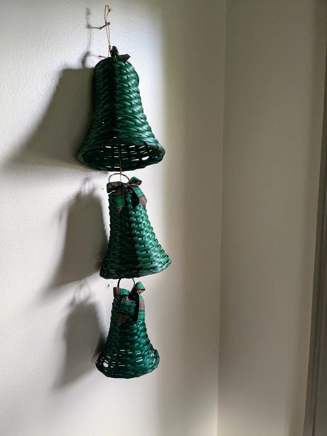 Vintage Wicker Bells Christmas Decor - 1960’s - Nesting Bells Door ...