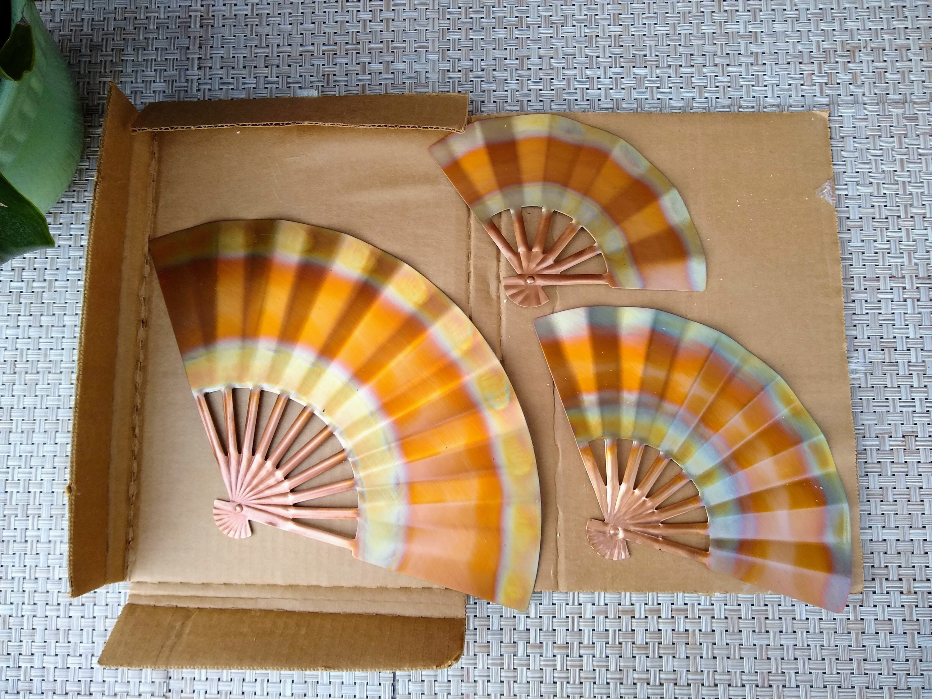 New in Box Homco Solid Copper Fans Wall Decor - 1970’s - Etsy