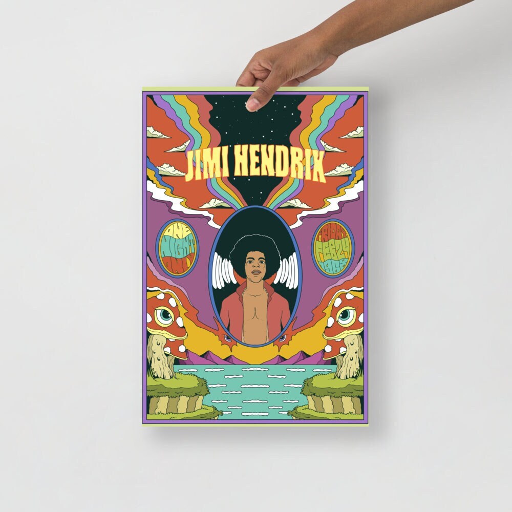 Jimi Hendrix Retro Concert Band Poster, Wall Decor sold by BraHoward ...