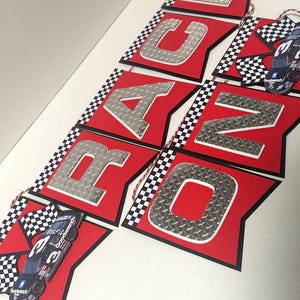 Race Car Birthday Banner: Custom Name Pennants - Etsy