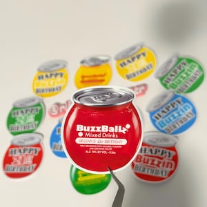Buzzballz Birthday Stickers: Tequila Party Favors, Set of 12 - Etsy